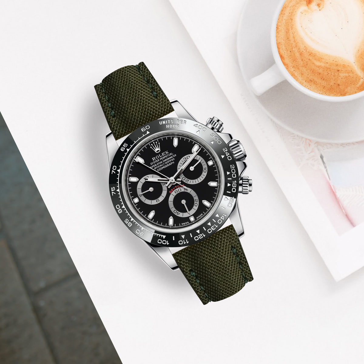 Rolex Daytona Straps - Canvas Army Green – Liger Straps