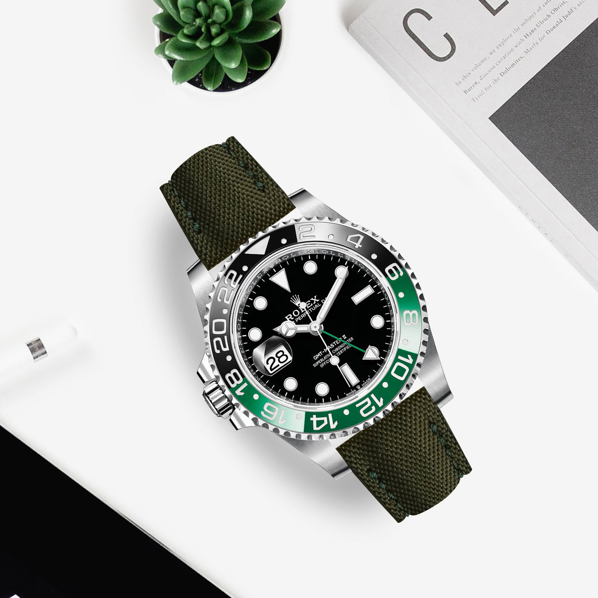 Rolex GMT Master II Straps - Canvas Army Green – Liger Straps