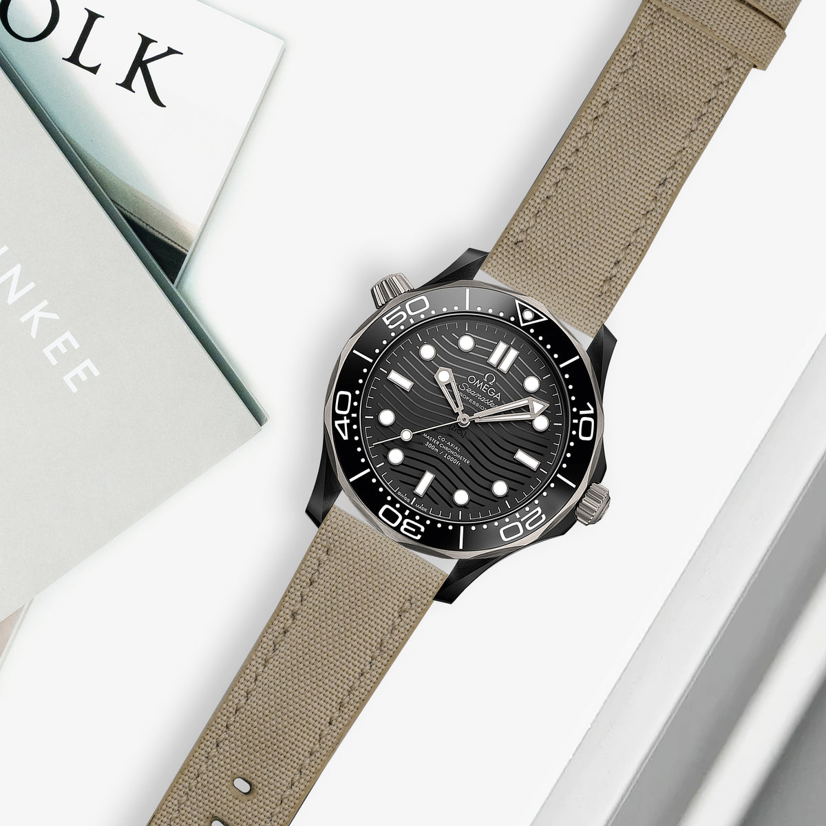 Omega Seamaster Diver 300m Straps - Canvas Beige – Liger Straps