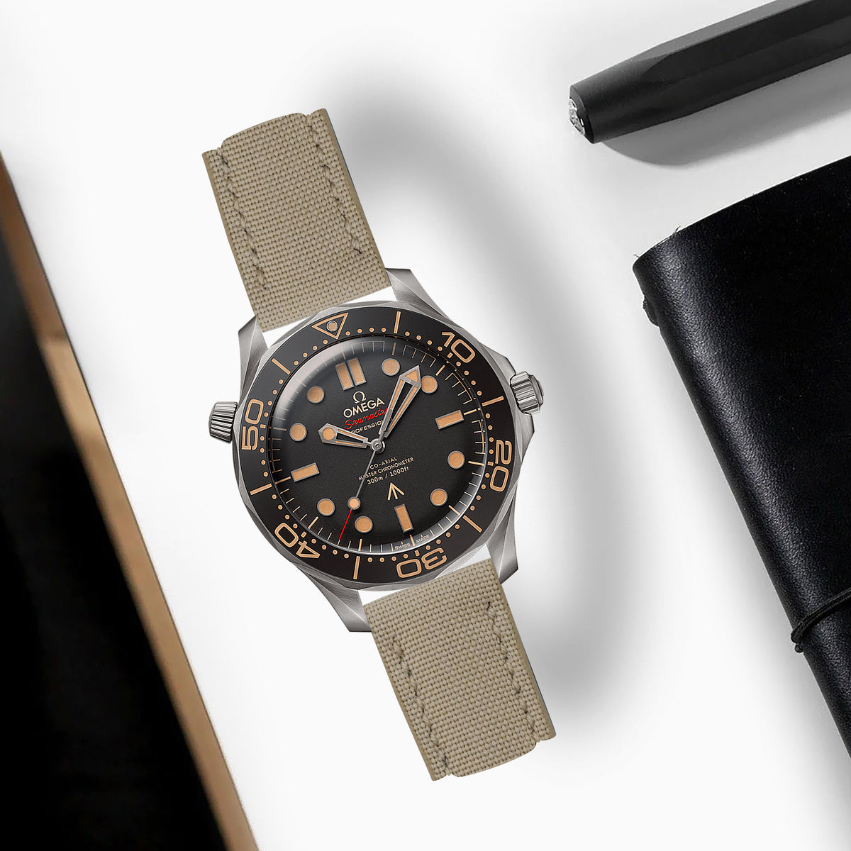 Omega Seamaster Diver 300m Straps - Canvas Beige – Liger Straps
