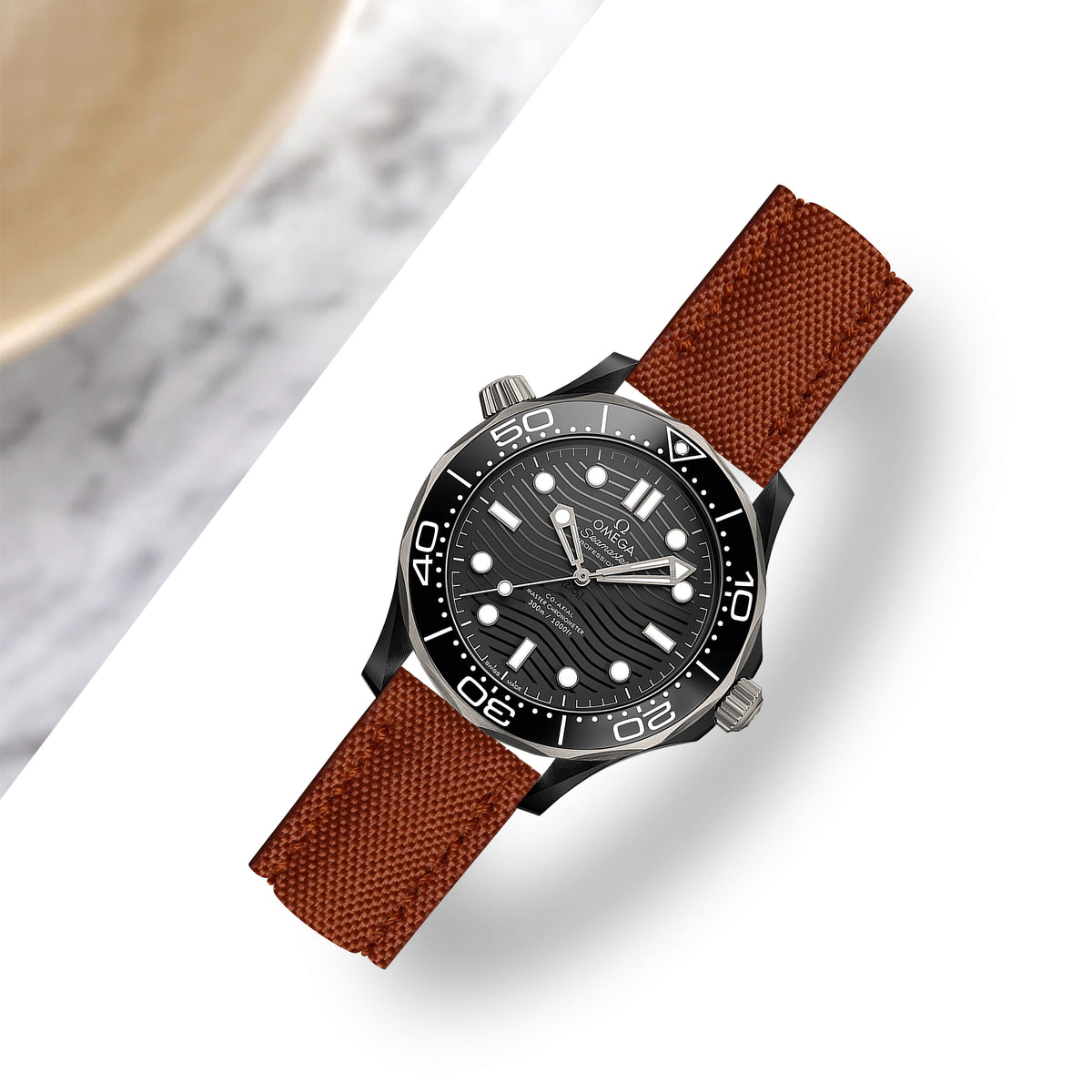 Omega Seamaster Diver 300m Straps - Canvas Bourbon – Liger Straps
