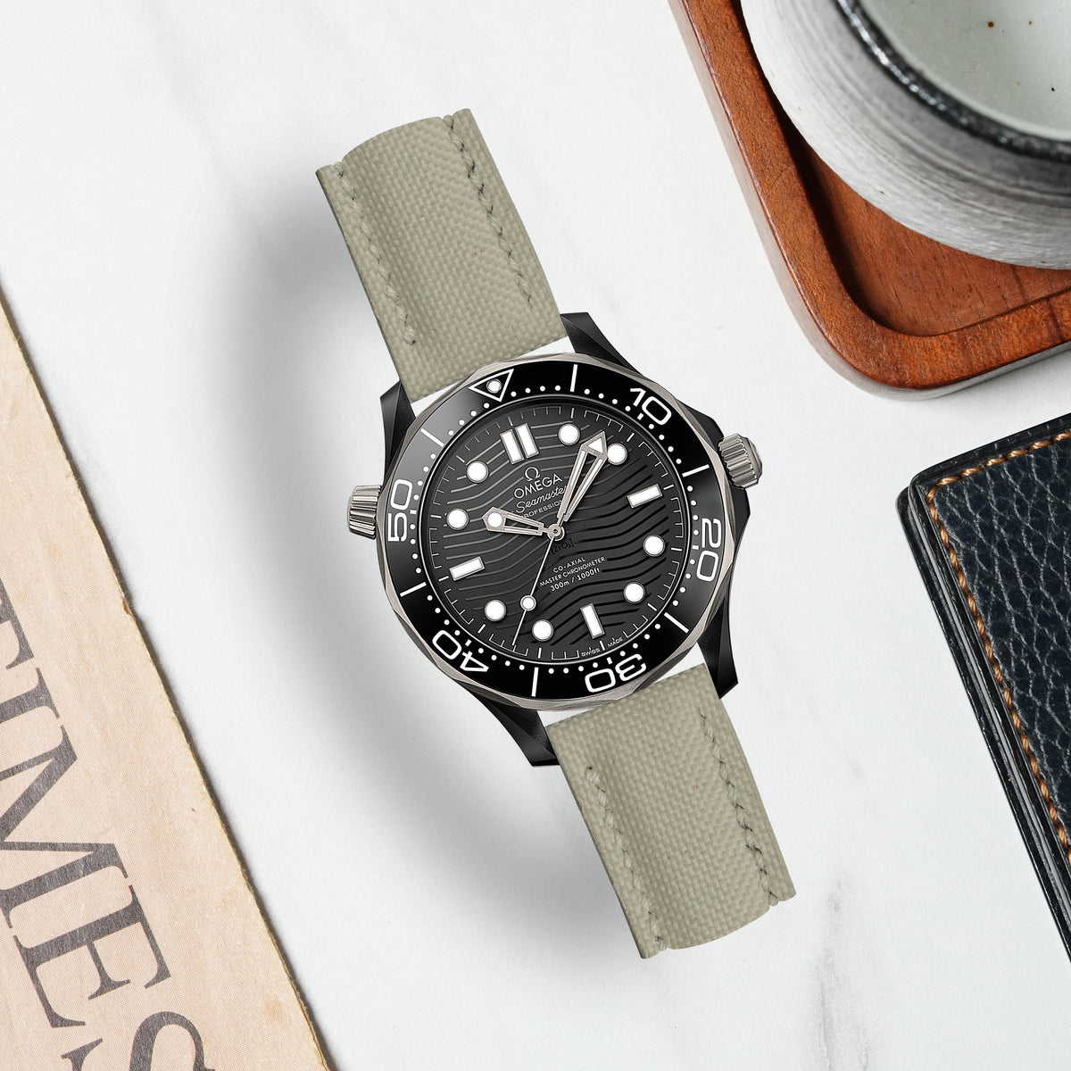 Omega Seamaster Diver 300m Straps - Canvas Broken White – Liger Straps