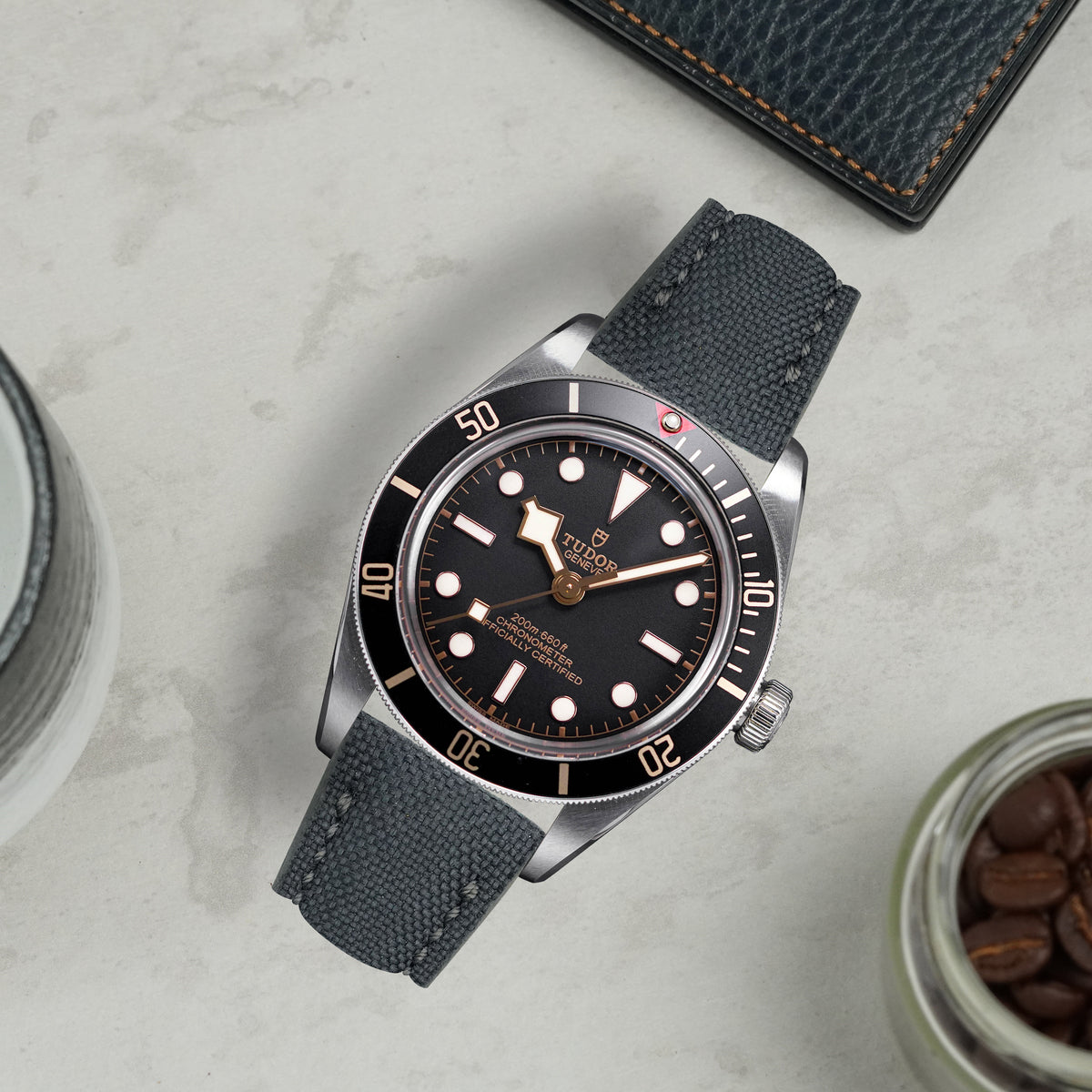 Tudor Blackbay Fifty Eight 39mm Straps - Canvas Dark Grey – Liger Straps