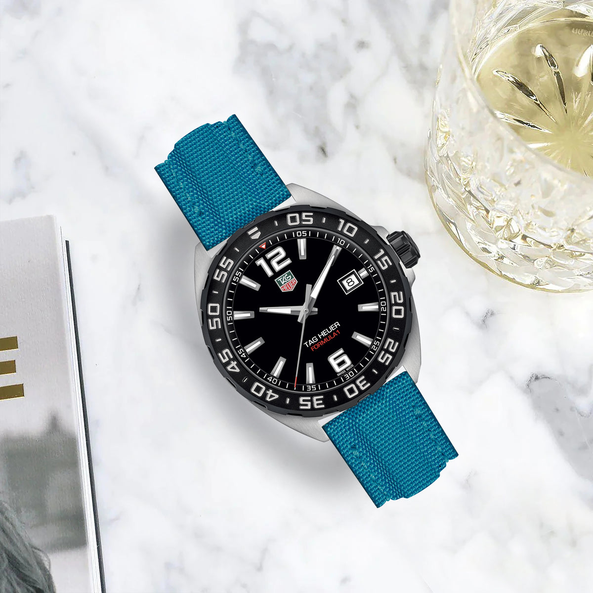 Tag Heuer Formula 1 Straps - Canvas Extreme Padded Cyan – Liger Straps