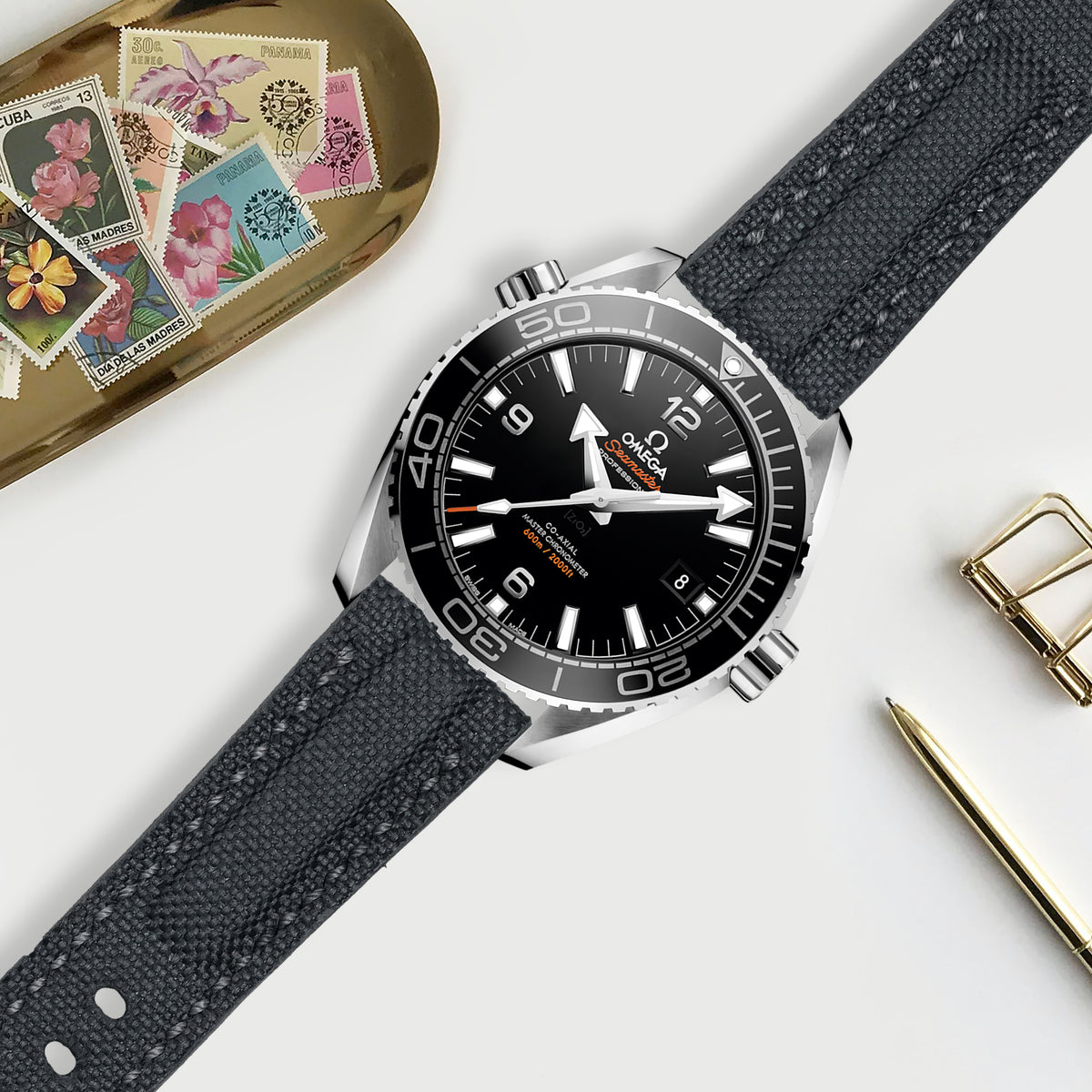 Omega Seamaster Planet Ocean Straps - Canvas Extreme Padded Dark Grey ...