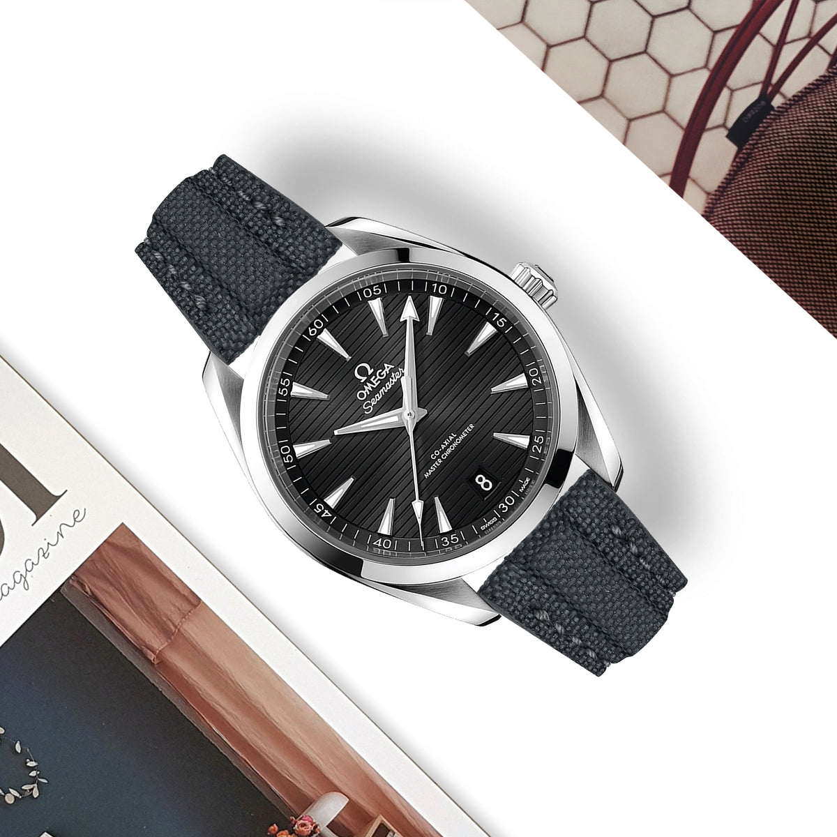 Omega Seamaster Aqua Terra Straps - Canvas Extreme Padded Dark Grey ...