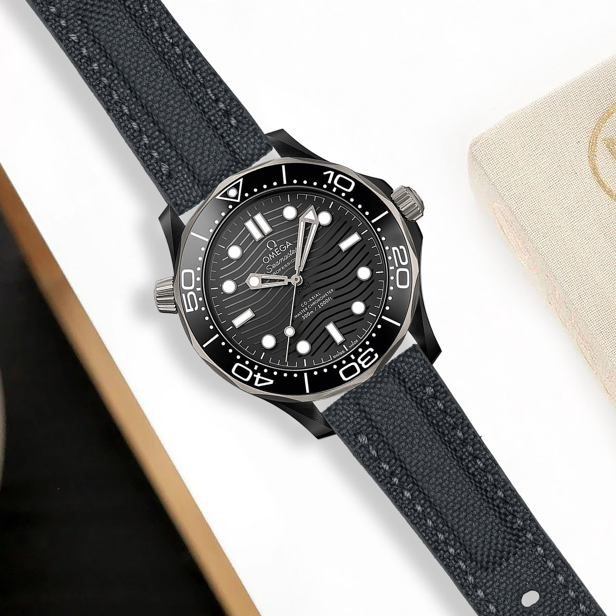 Omega Seamaster Diver 300m Straps - Canvas Extreme Padded Dark Grey ...