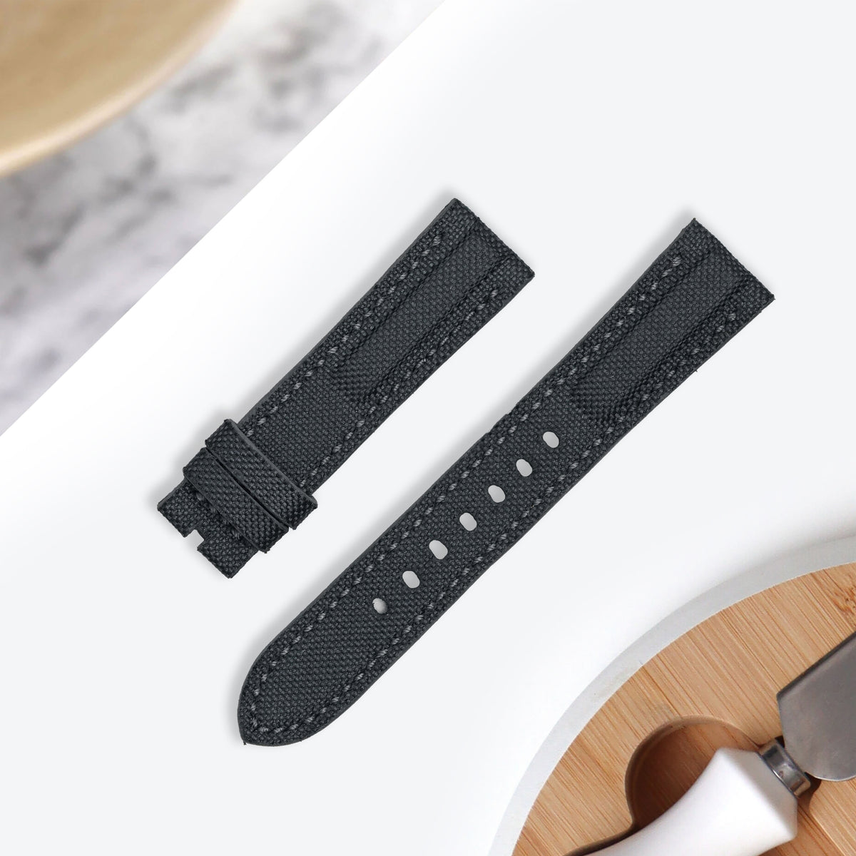 Ready Made 20mm Straps - Canvas Extreme Padded Dark Grey – Liger Straps