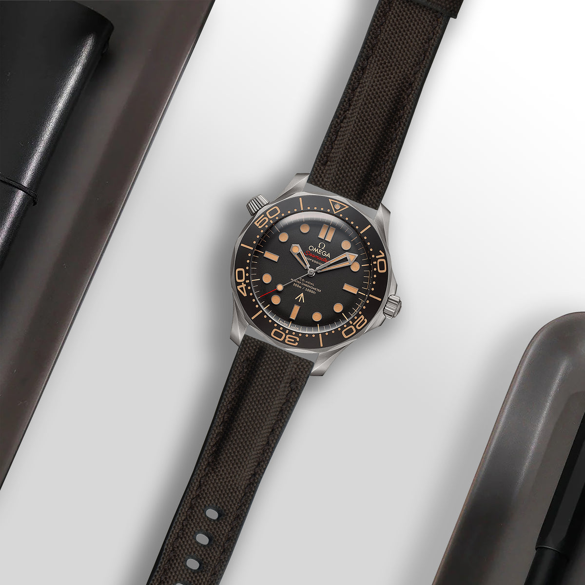 Omega Seamaster Diver 300m Straps - Canvas Extreme Padded Deep Taupe ...