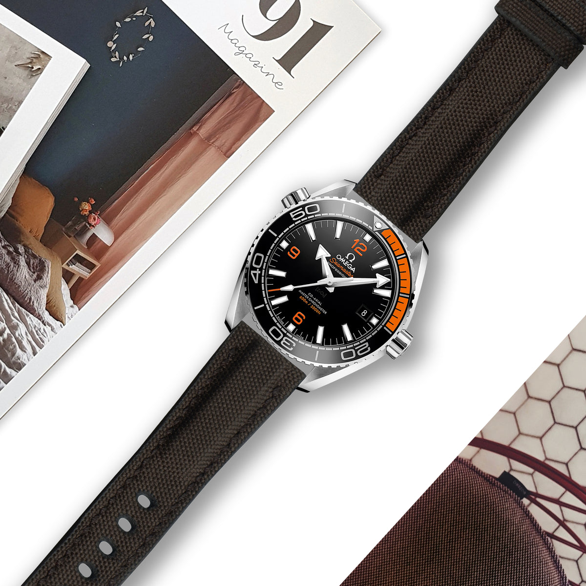 Omega Seamaster Planet Ocean Straps - Canvas Extreme Padded Deep Taupe ...