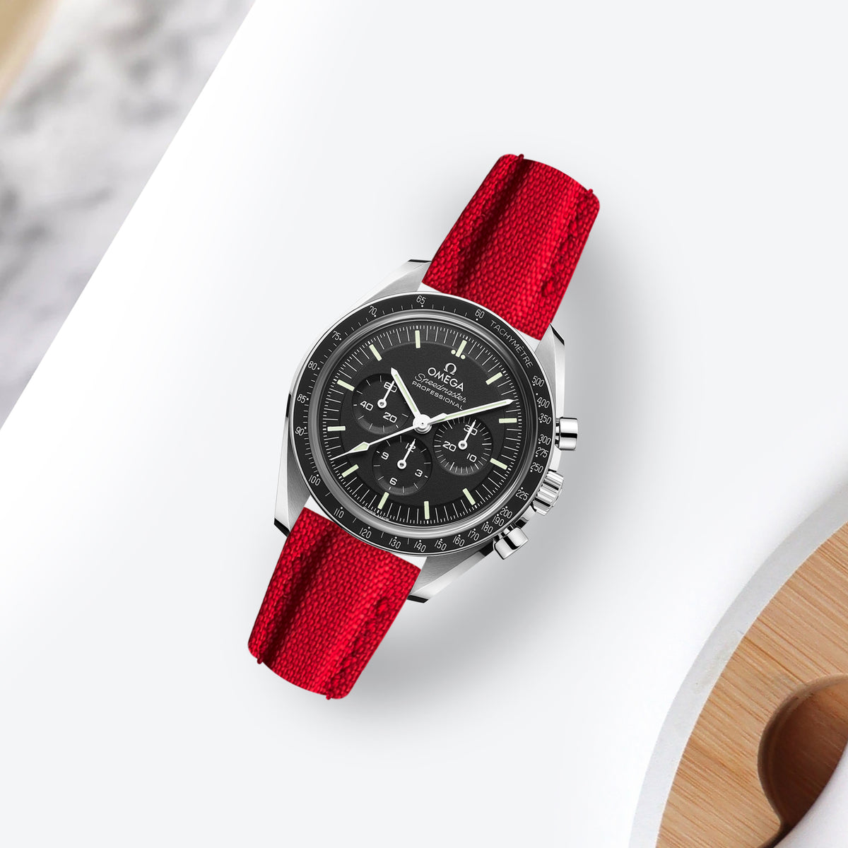 Omega Speedmaster Moonwatch Straps - Canvas Extreme Padded Red – Liger ...
