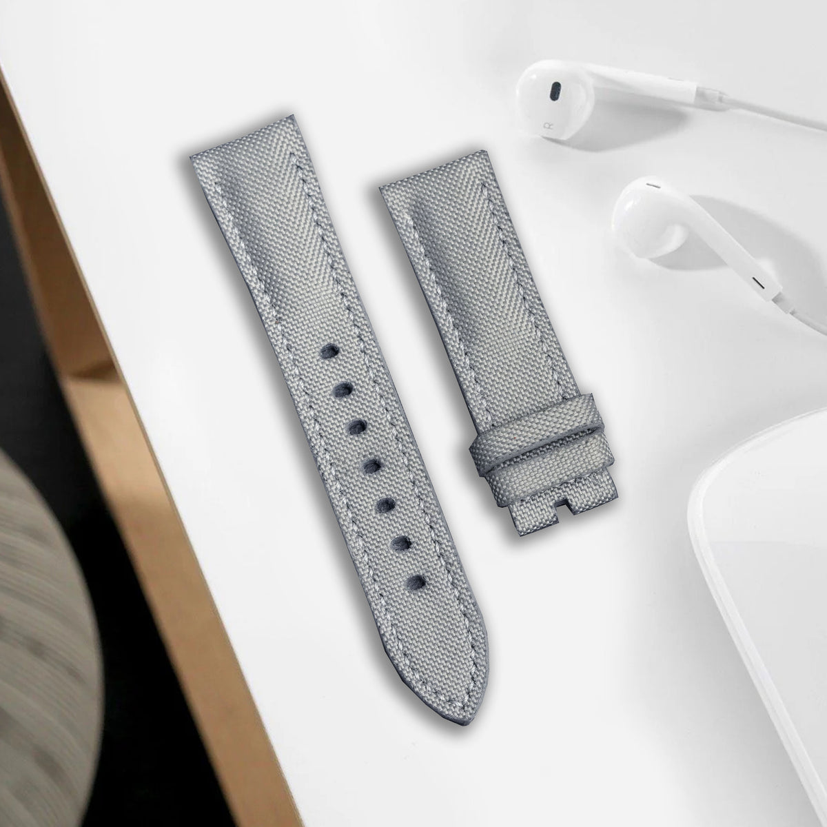 Ready Made 22mm Straps - Canvas Light Grey – Liger Straps