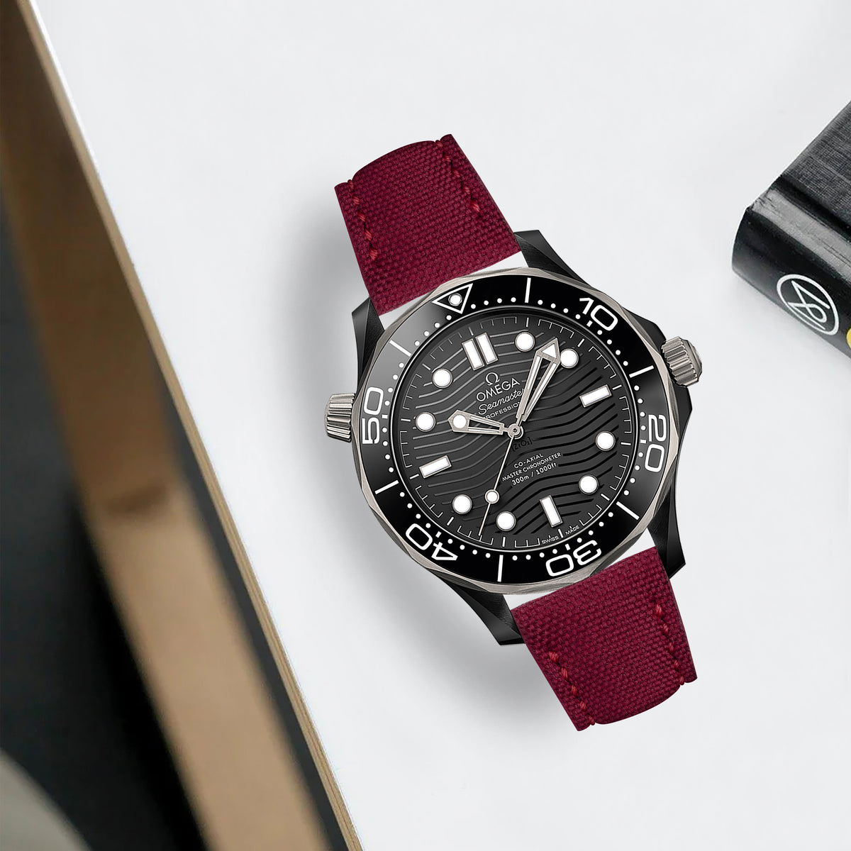 Omega Seamaster Diver 300 Straps - Canvas Maroon – Liger Straps