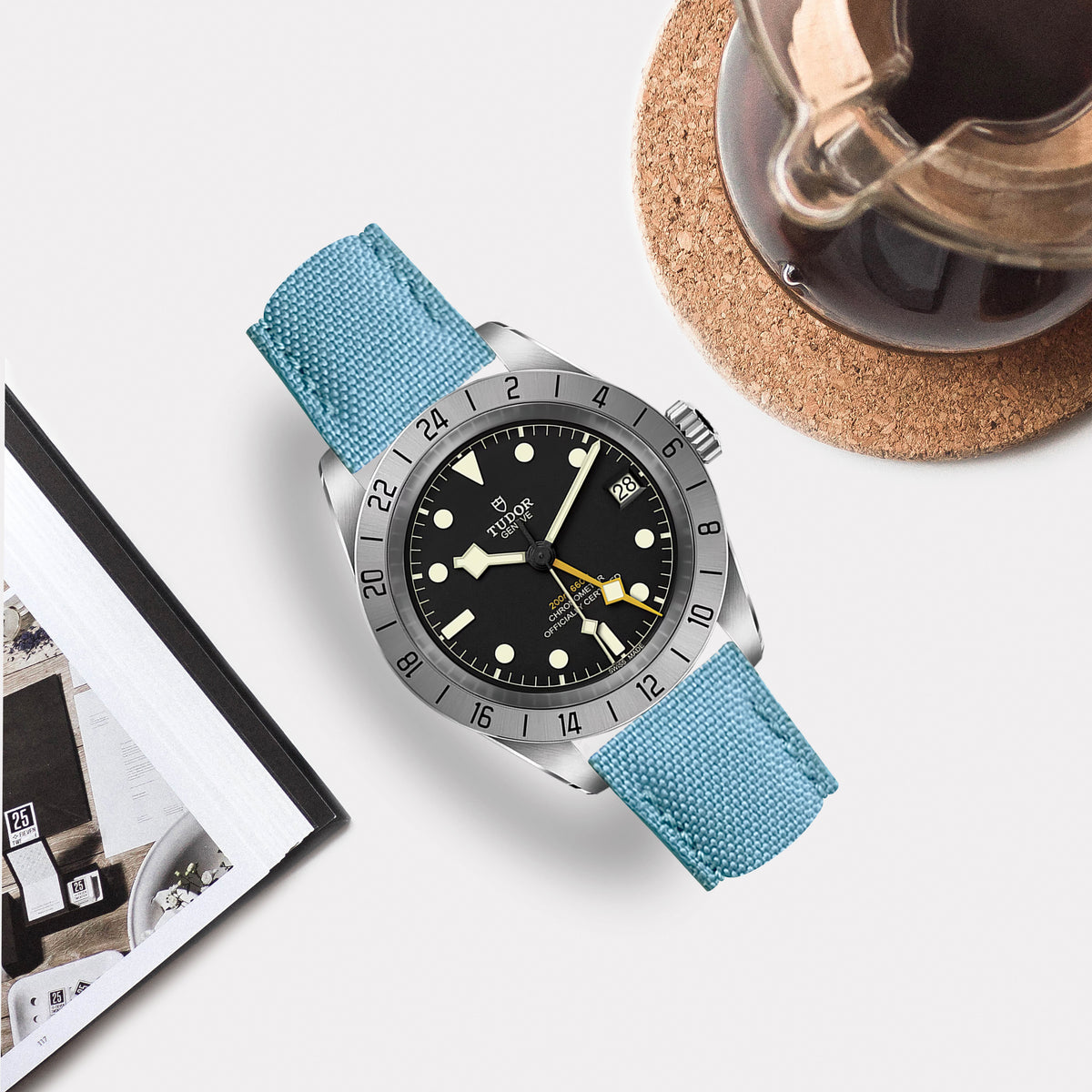 Tudor Blackbay Pro Straps - Canvas Sky Blue – Liger Straps
