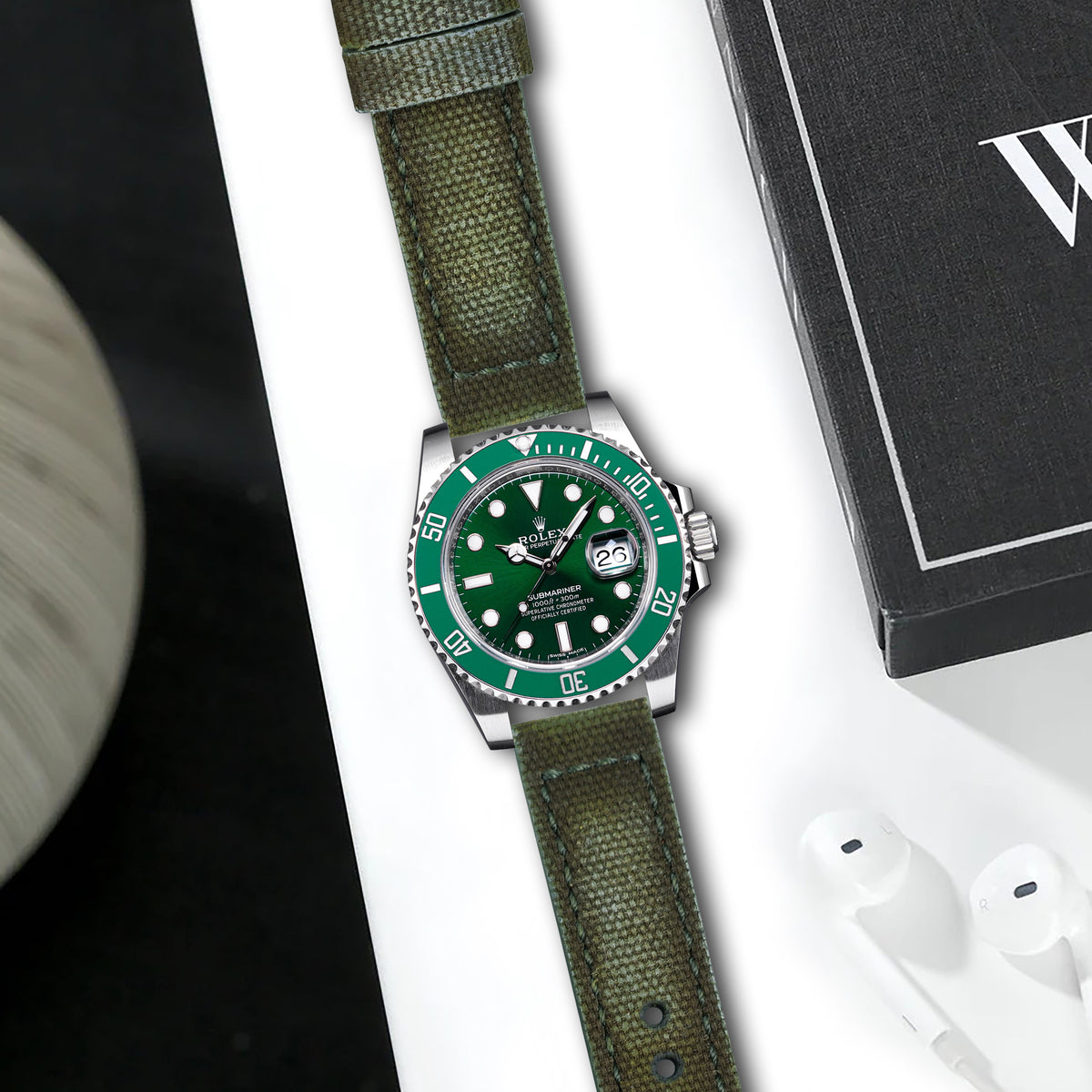 Rolex Submariner Green Hulk Straps - Canvas Vintage Green – Liger Straps