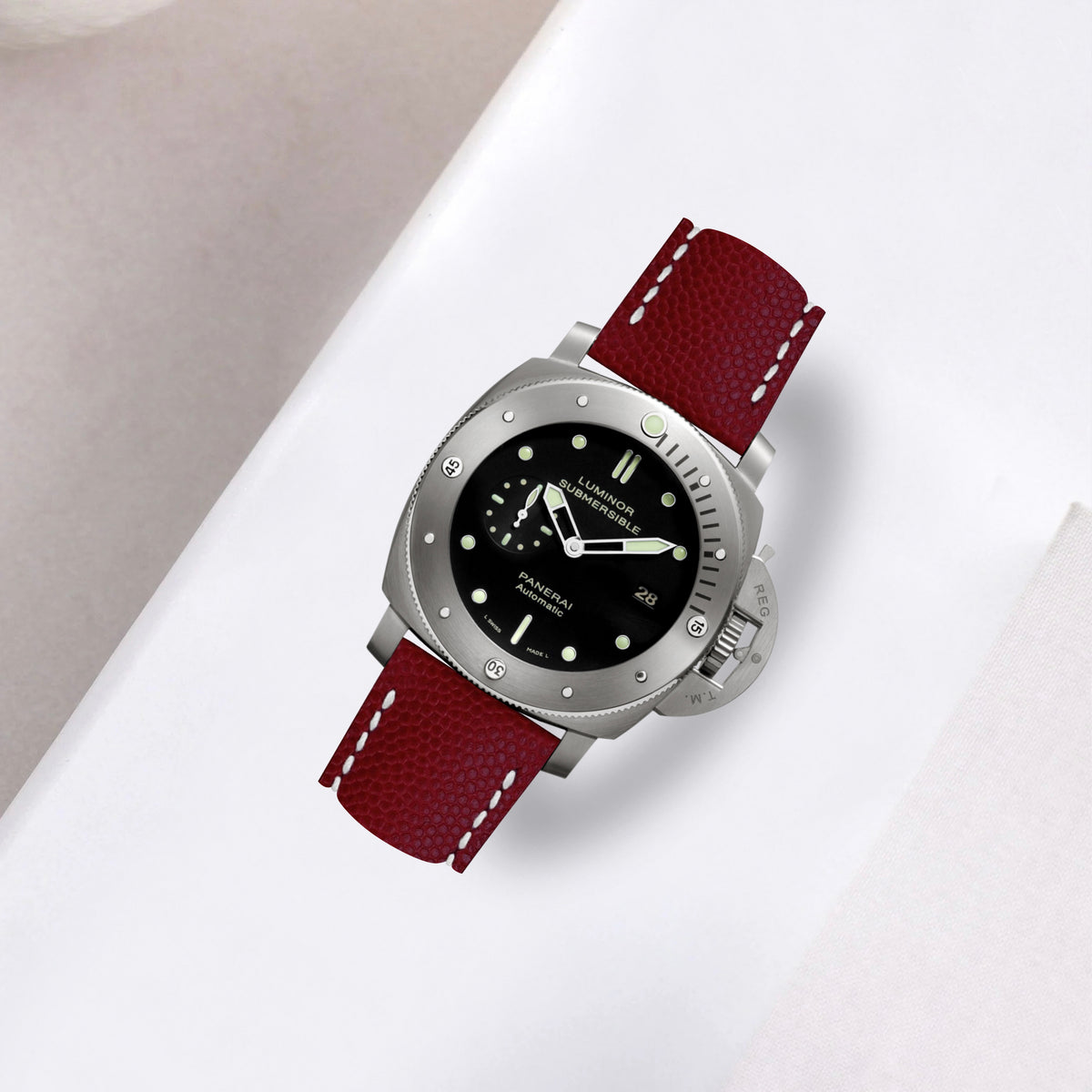 Panerai Submersible Straps - Caviar Red – Liger Straps