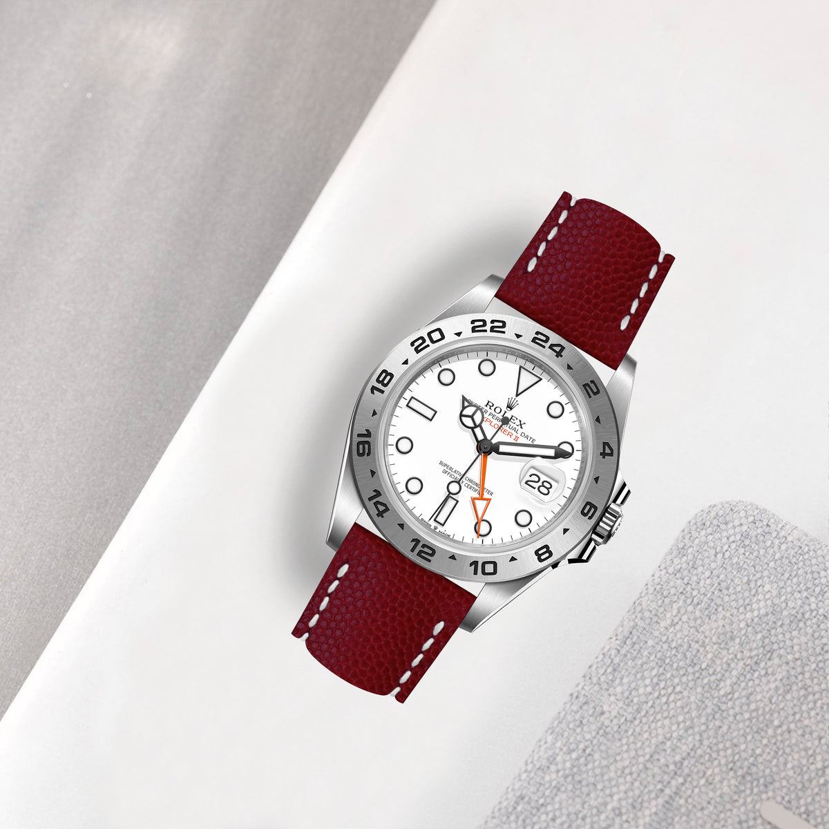 Rolex Explorer Straps - Caviar Red – Liger Straps