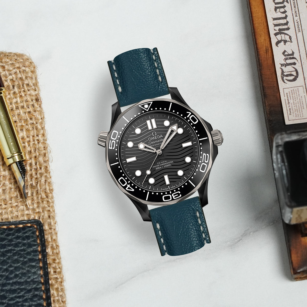 Omega Seamaster Diver 300m Straps - Chevre Abysse – Liger Straps