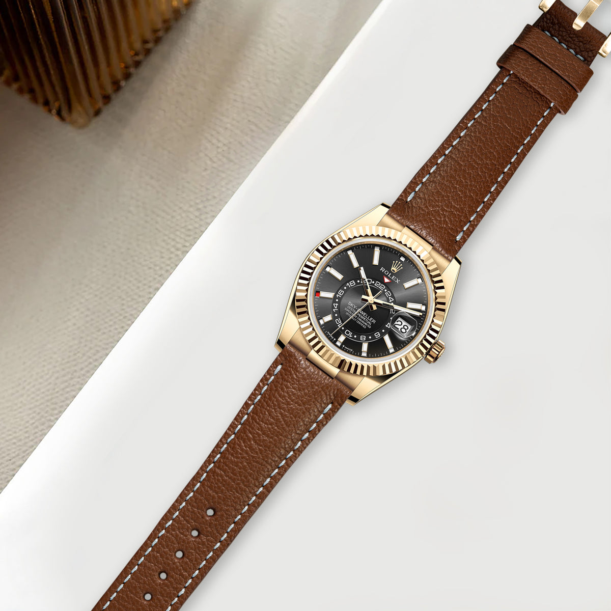 Rolex Sky-Dweller Straps - Chevre Brown – Liger Straps