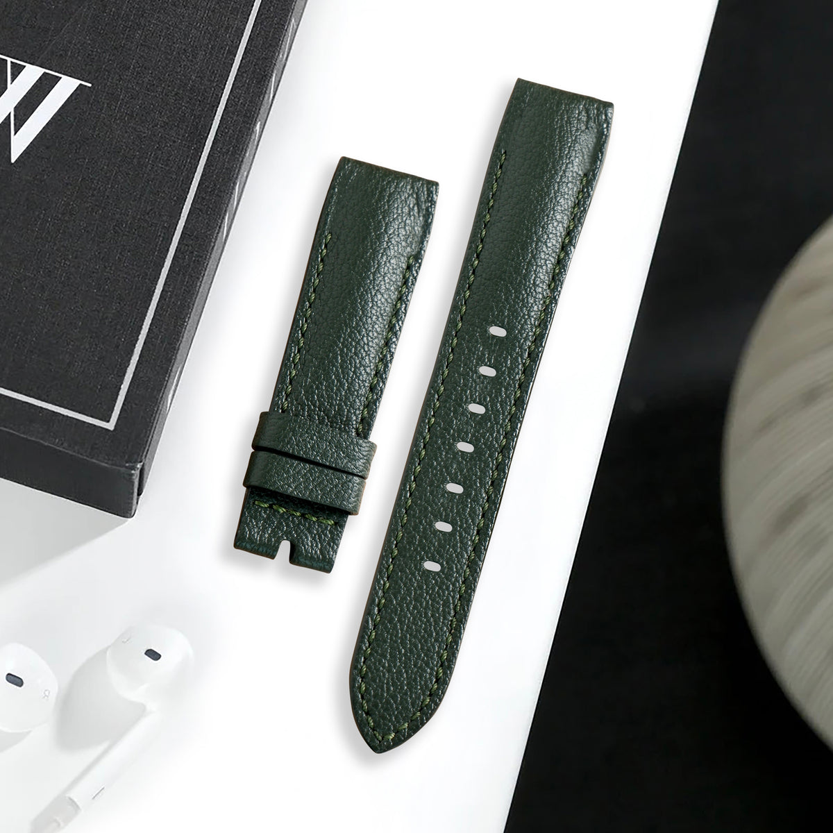 IWC Easx Change Straps - Chevre Dark Green – Liger Straps