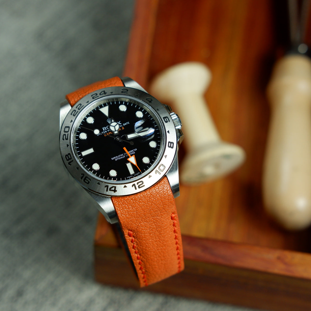 Rolex Explorer Straps - Chevre Orange – Liger Straps