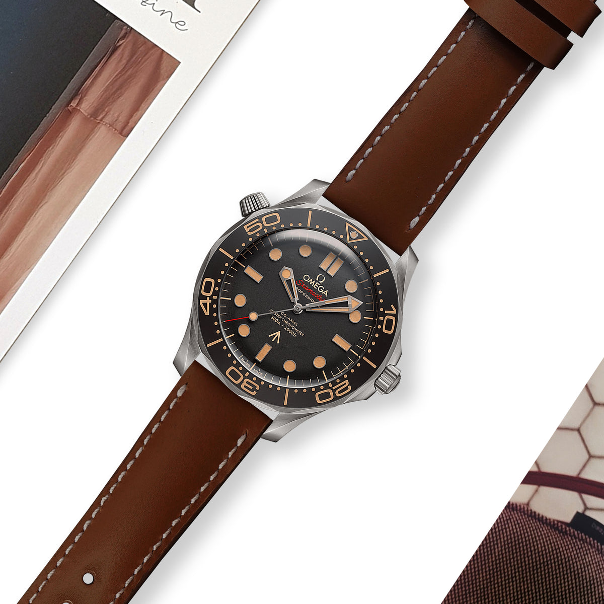 Omega Seamaster Diver 300m Straps - Cordovan Whiskey – Liger Straps