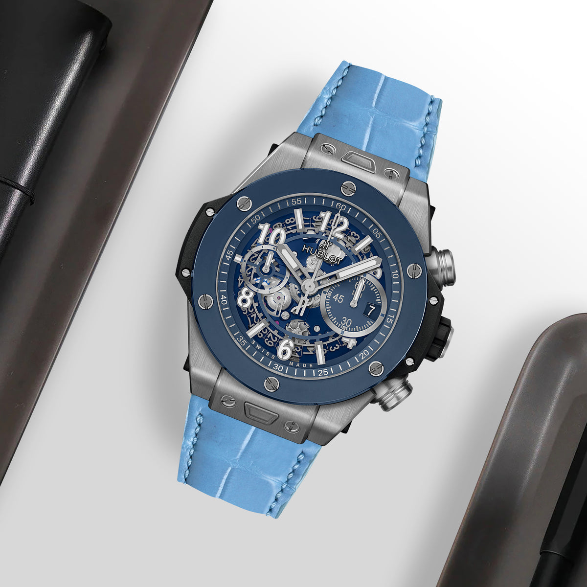 Hublot Big Bang Straps - Croco Aqua Blue – Liger Straps