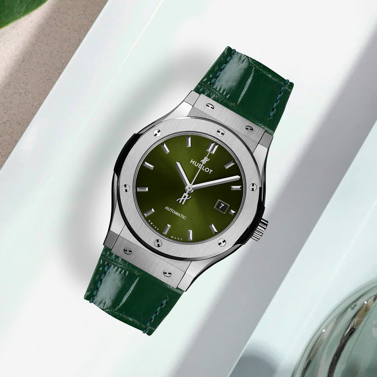 Hublot Classic Fusion Straps - Croco Bottle Green – Liger Straps