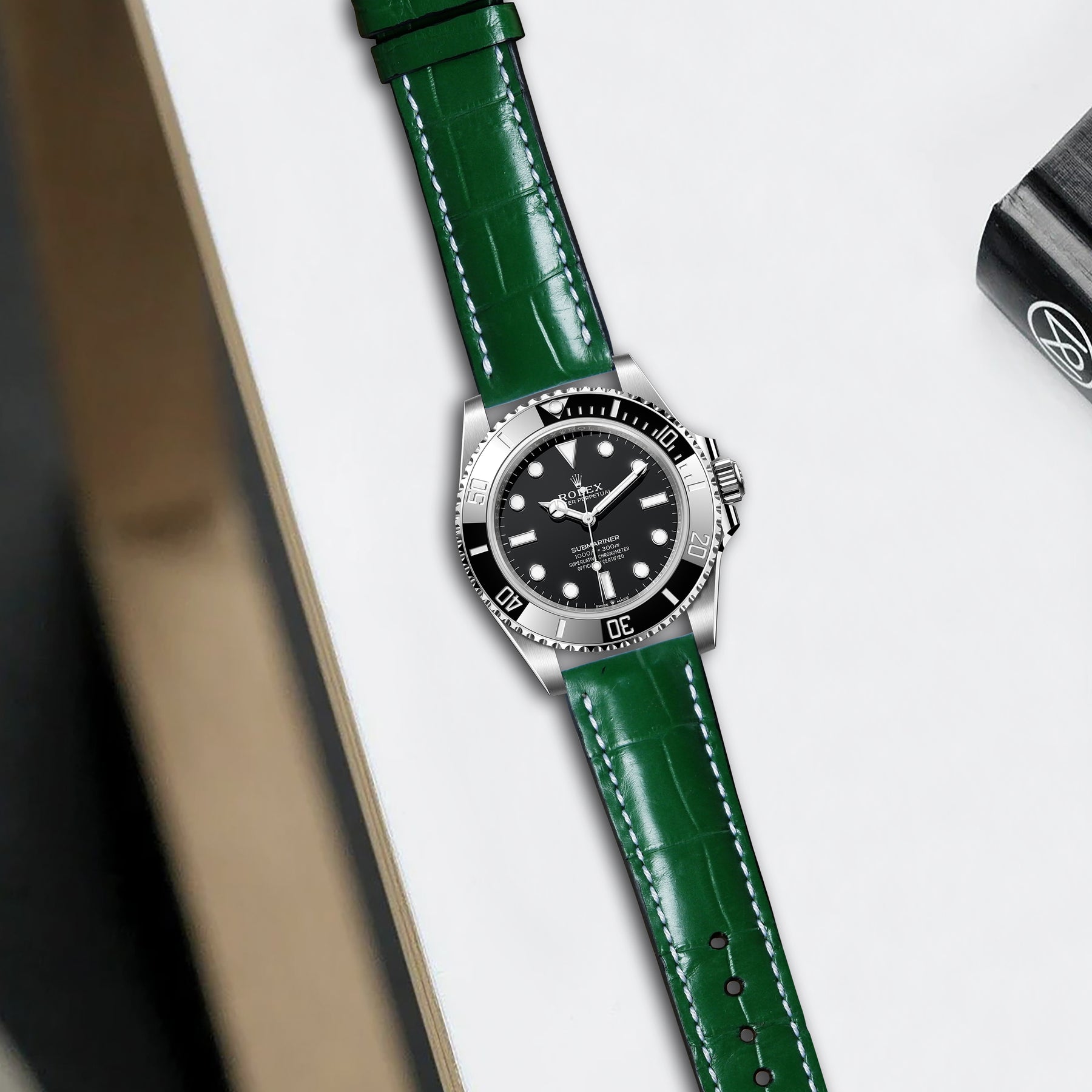 Rolex Submariner Straps - Croco Green – Liger Straps