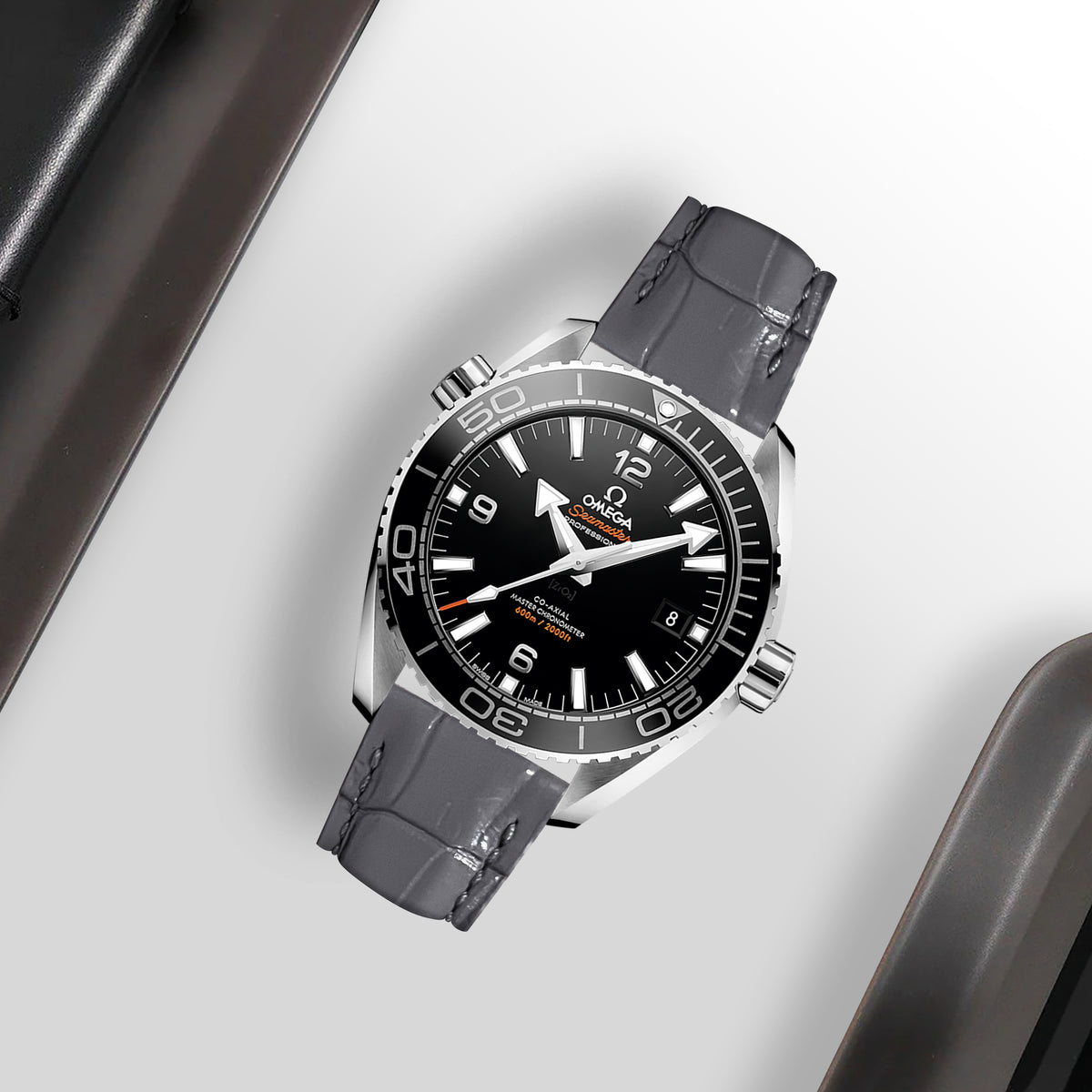Omega Seamaster Planet Ocean Straps - Croco Moon Grey – Liger Straps