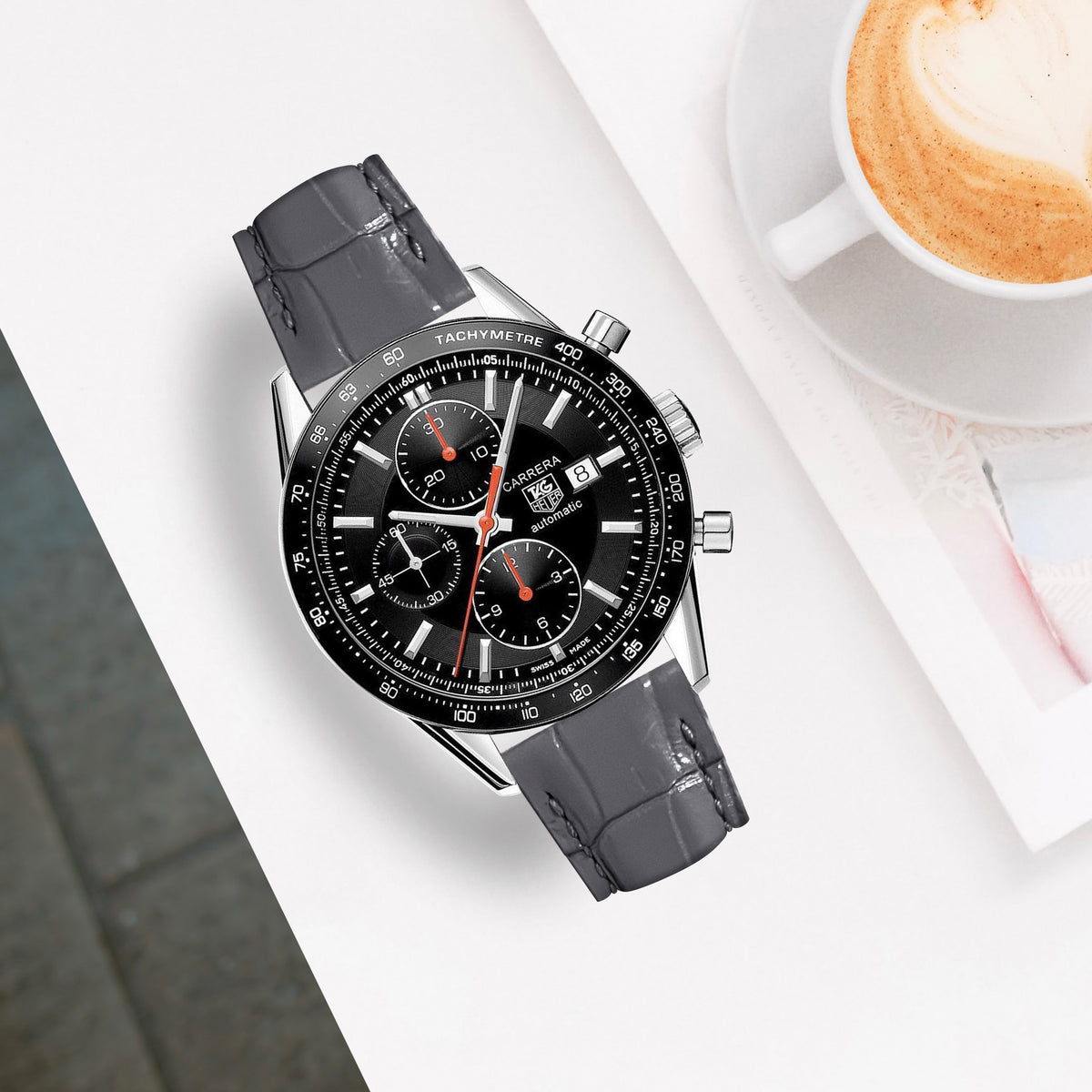 Tag Heuer Carrera Straps - Croco Moon Grey – Liger Straps