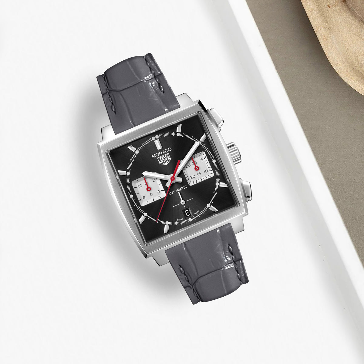 Tag Heuer Monaco Straps - Croco Moon Grey – Liger Straps