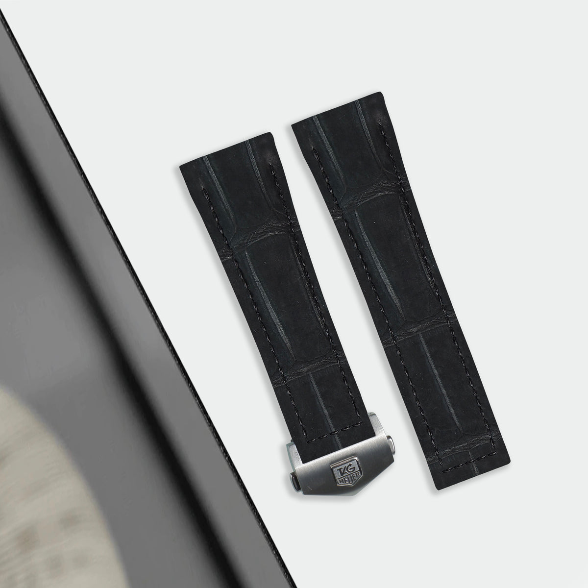 Tag Heuer Aquaracer Straps - Croco Nubuck Black – Liger Straps