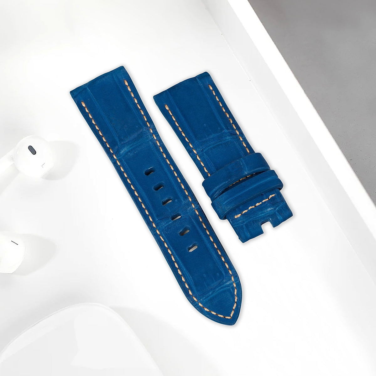 IWC Portugieser Straps - Croco Nubuck Blue – Liger Straps