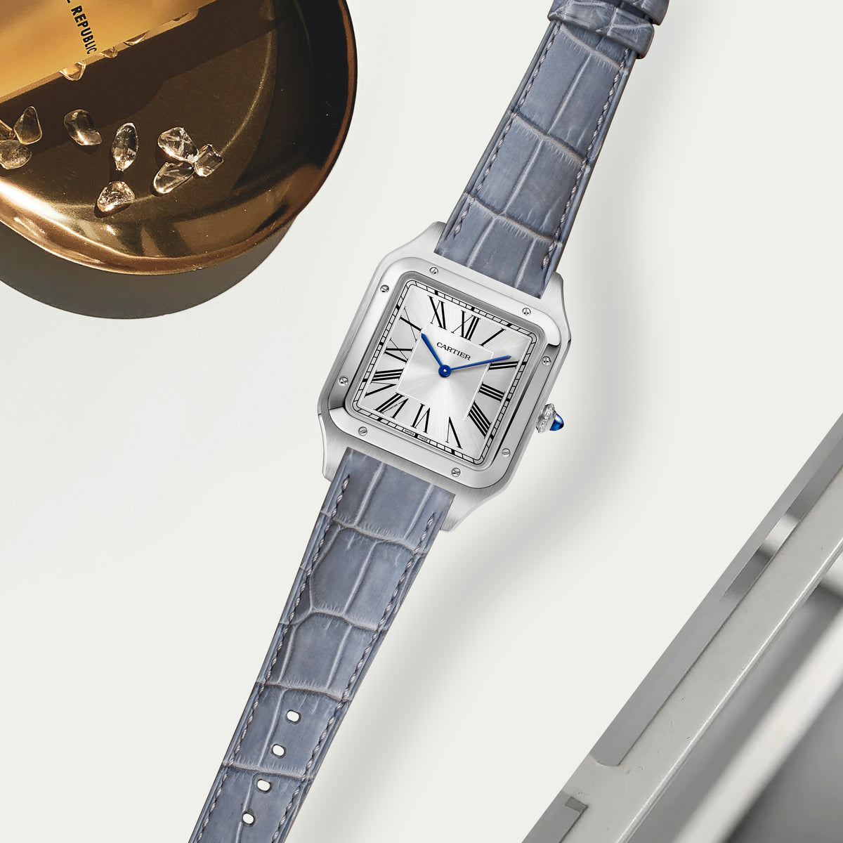 Cartier Dumont Straps - Croco Nubuck Grey – Liger Straps