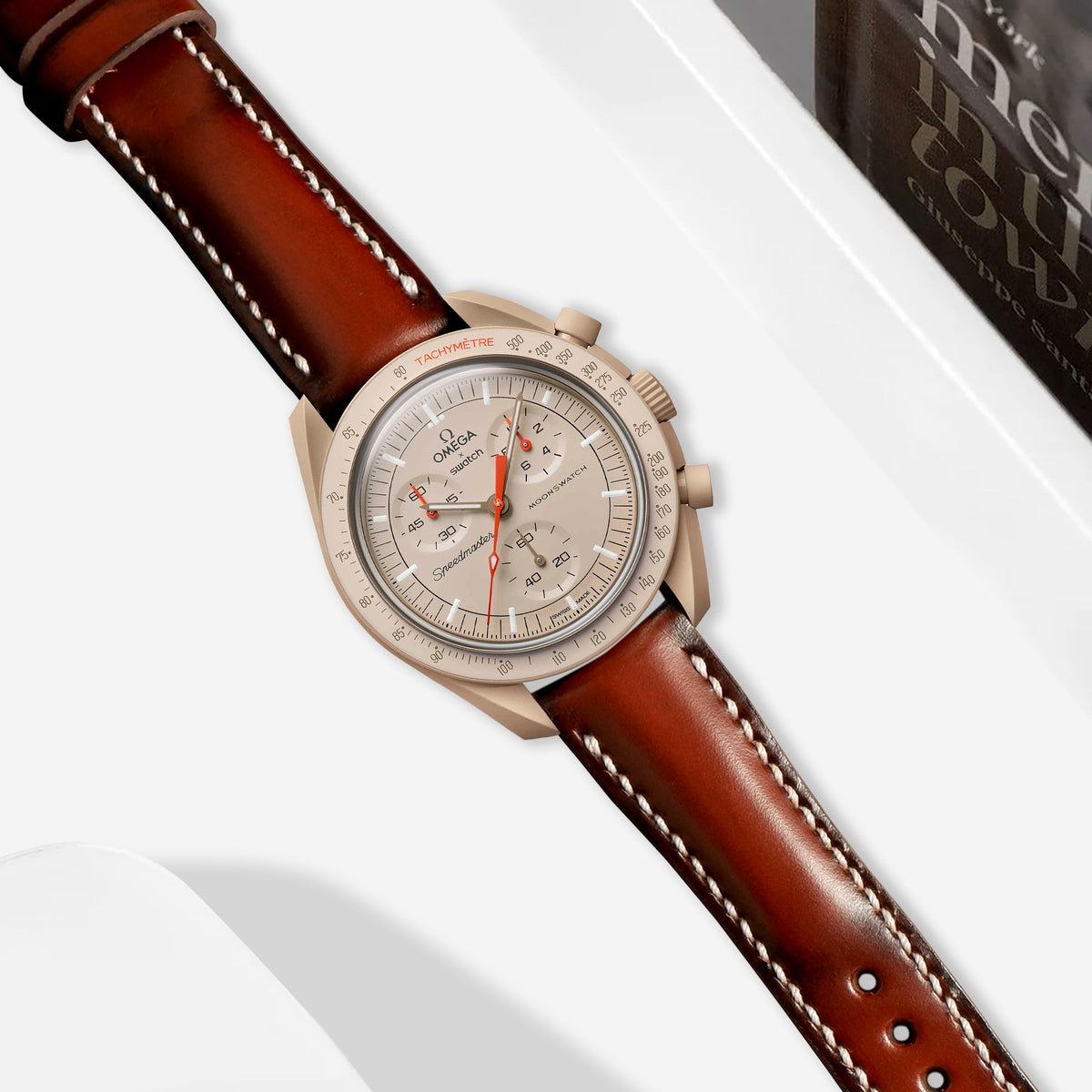 Omega MoonSwatch X Swatch Straps - Dappled Red – Liger Straps