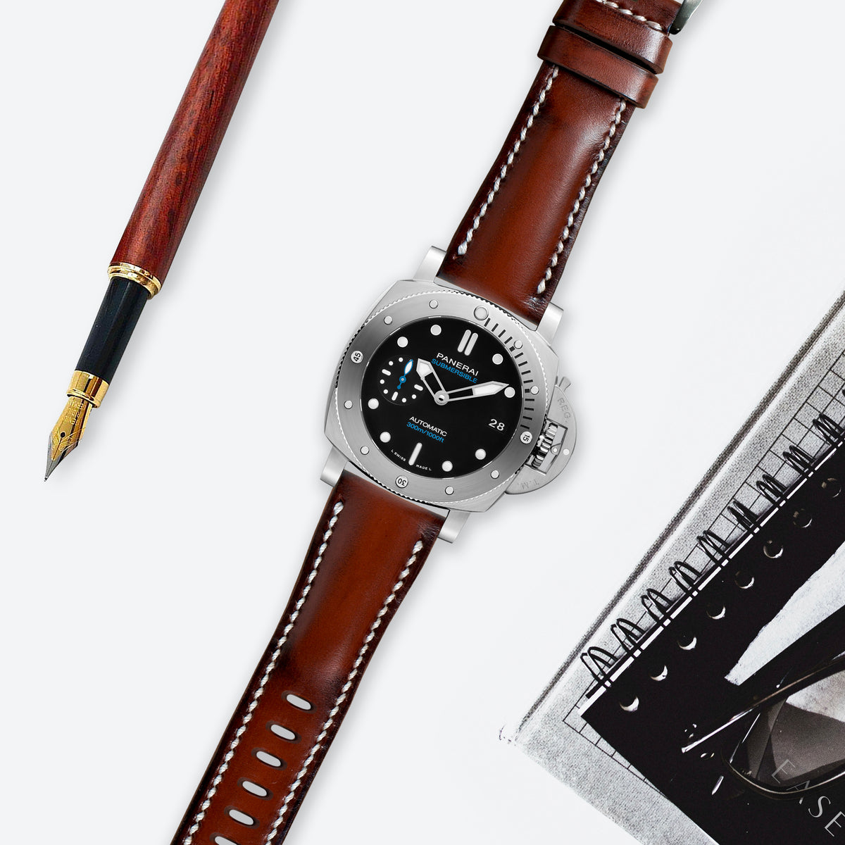 Panerai Submersible Straps - Dappled Red – Liger Straps