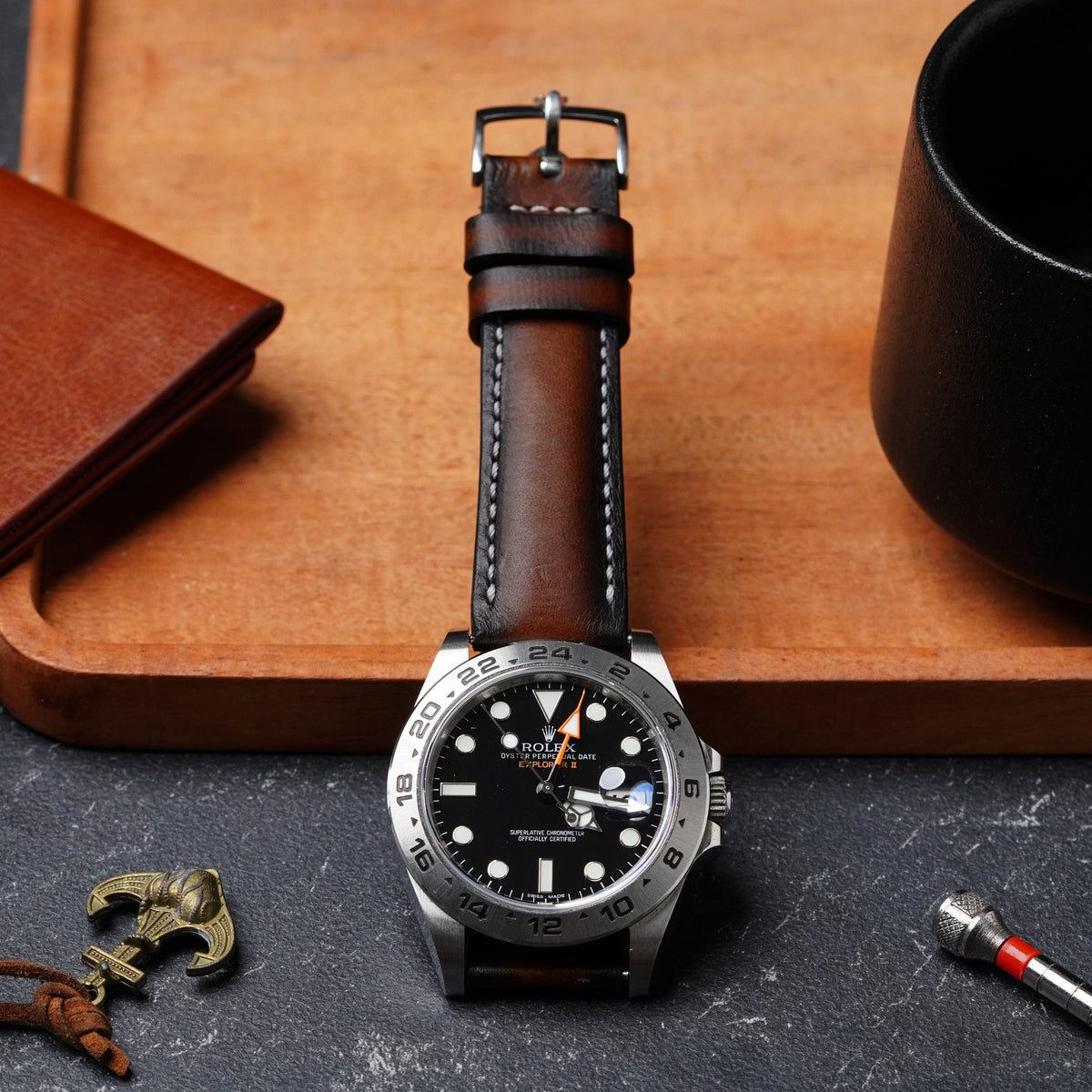 Rolex Explorer Straps - Dappled Walnut – Liger Straps