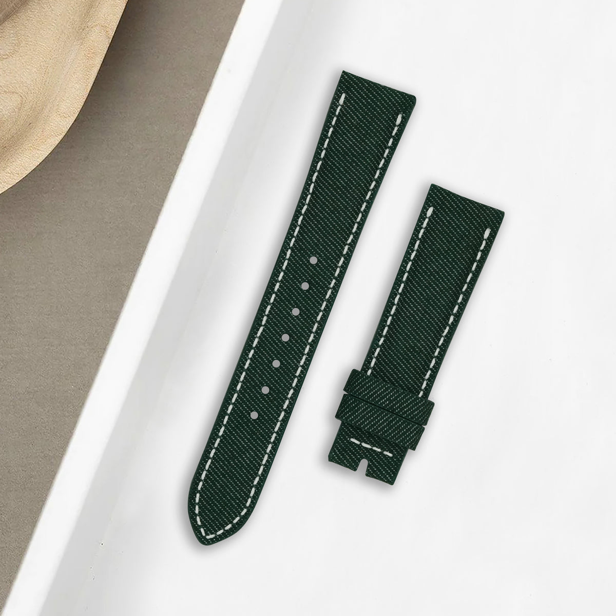 Ready Made 19mm Straps - Denim Brewster Green – Liger Straps