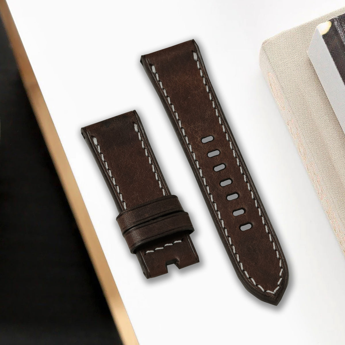 Ready Made 24mm Straps - Diablo Dark Brown – Liger Straps
