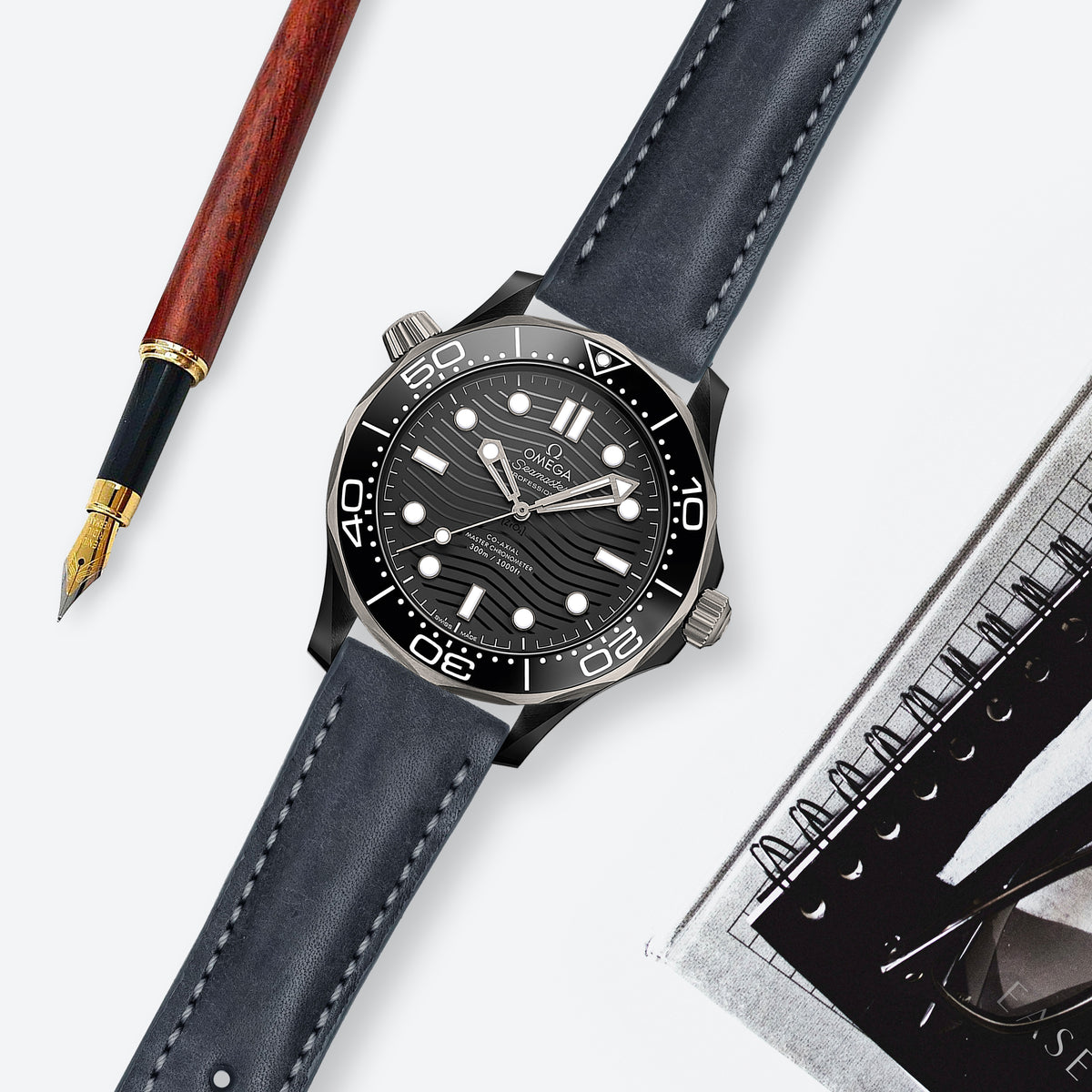 Omega Seamaster Diver 300m Straps - Diablo Steel Grey – Liger Straps