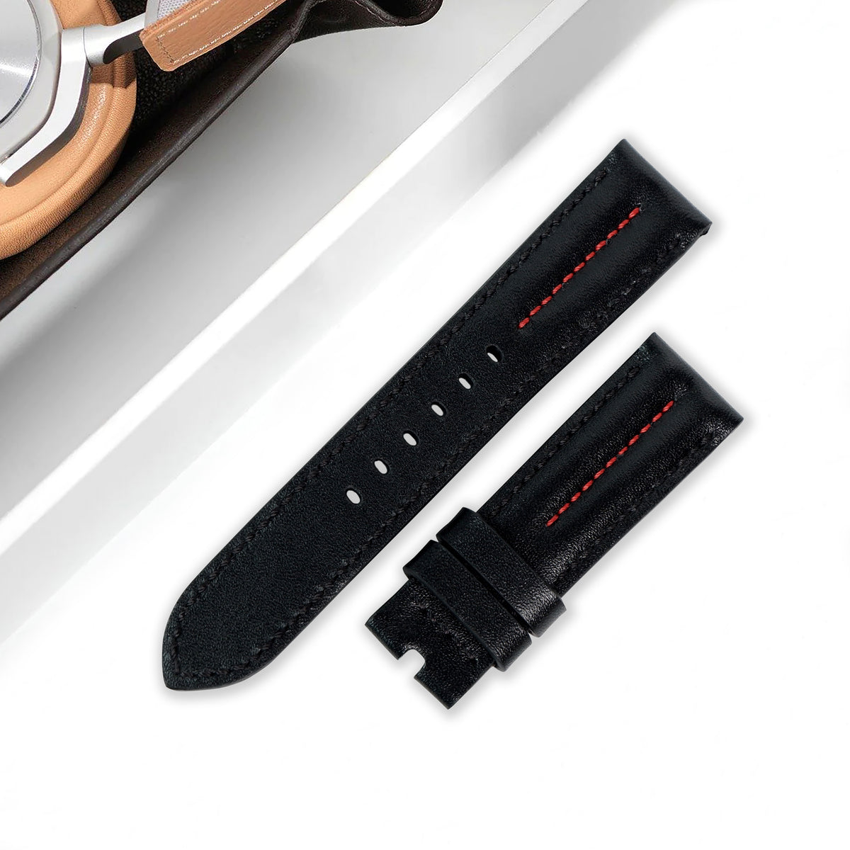 Ready made 19mm Straps - Double Ridge Black – Liger Straps