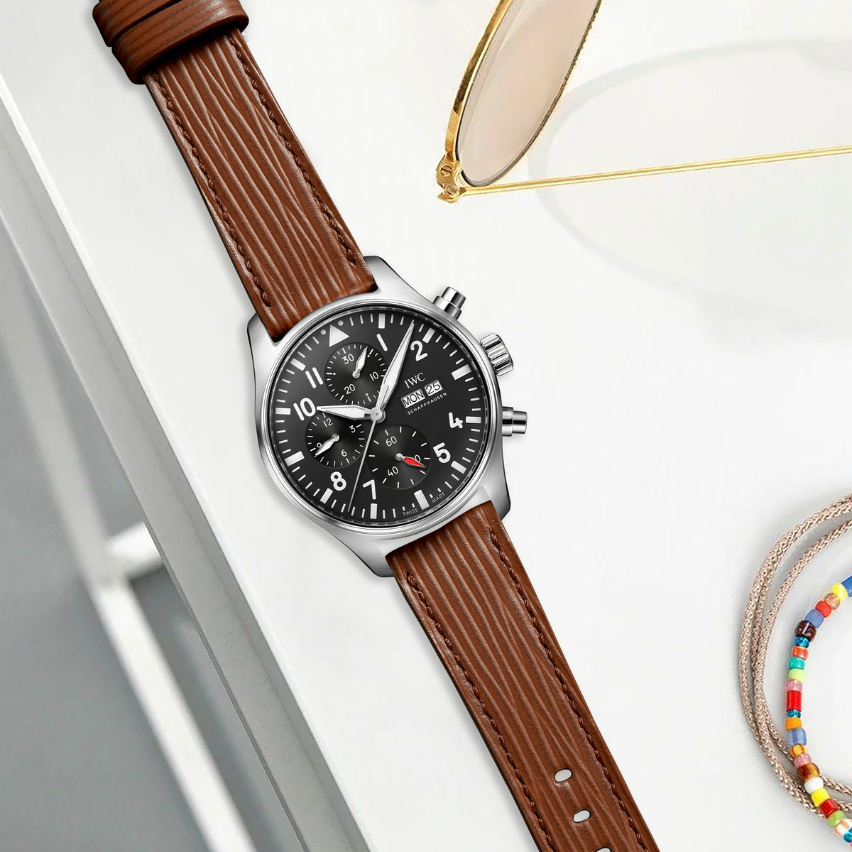 IWC Pilot Straps - Epi Brown – Liger Straps