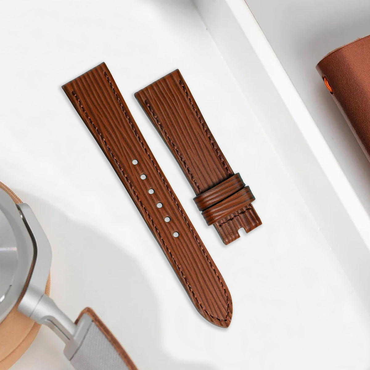 Ready Made 20mm Straps - Epi Brown – Liger Straps