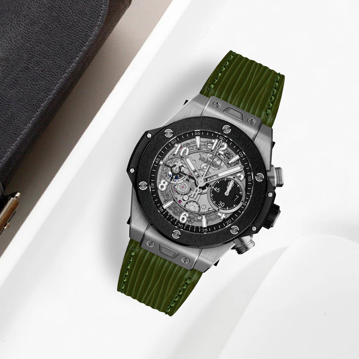Hublot Unico One Click Straps - Epi Olive – Liger Straps
