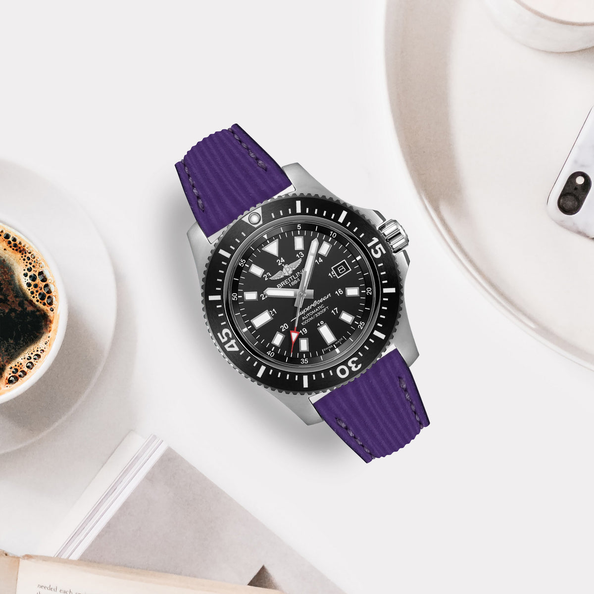 Breitling Super Ocean Straps - Epi Purple – Liger Straps