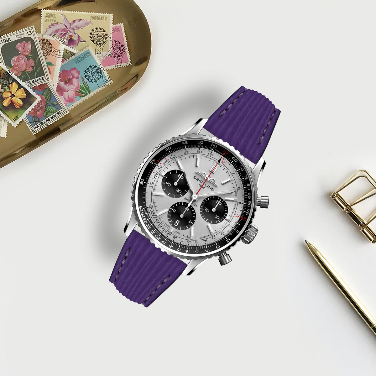 Breitling Navitimer Straps - Epi Purple – Liger Straps