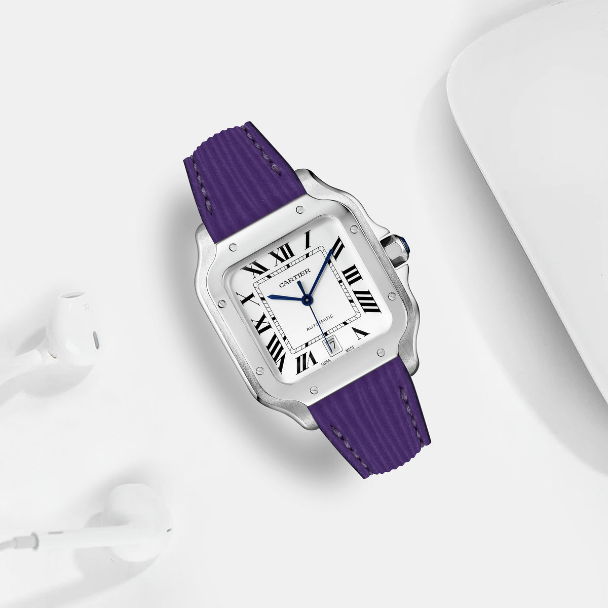 Cartier New Santos Quick Release Straps - Epi Purple – Liger Straps