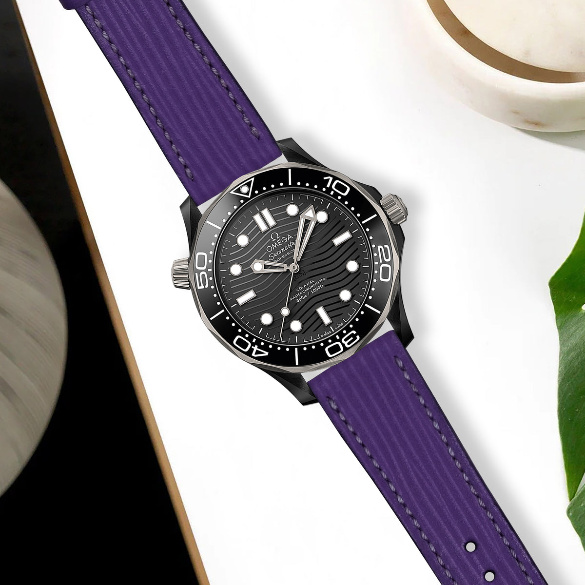 Omega Seamaster Diver 300m Straps - Epi Purple – Liger Straps