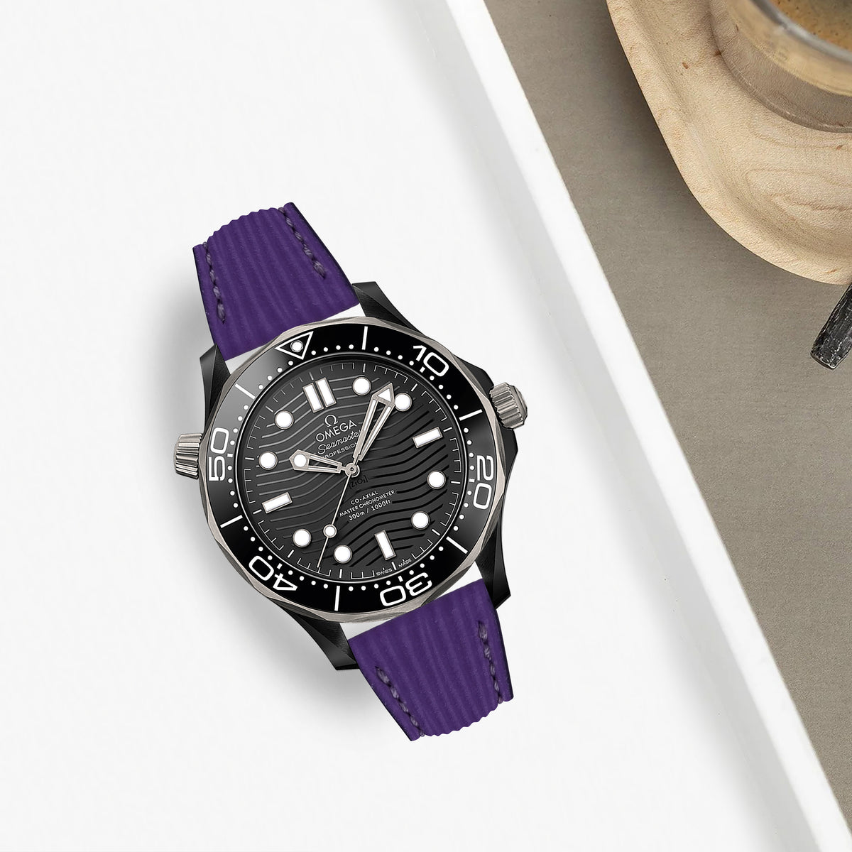 Omega Seamaster Diver 300m Straps - Epi Purple – Liger Straps